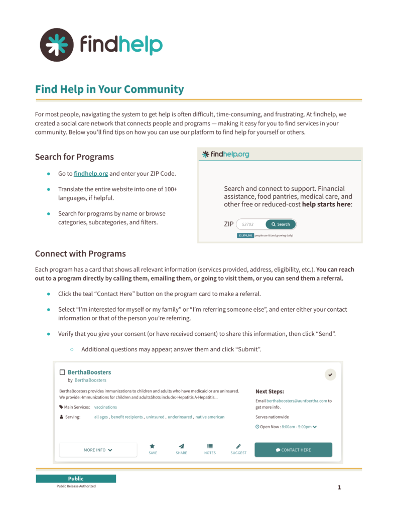 Findhelp: Connecting People in Need and the Programs That Serve Them - WiLS